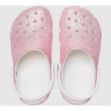 Sandales Crocs Enfant Classic Glitter Clog White Rainbow | Fashionchaussures